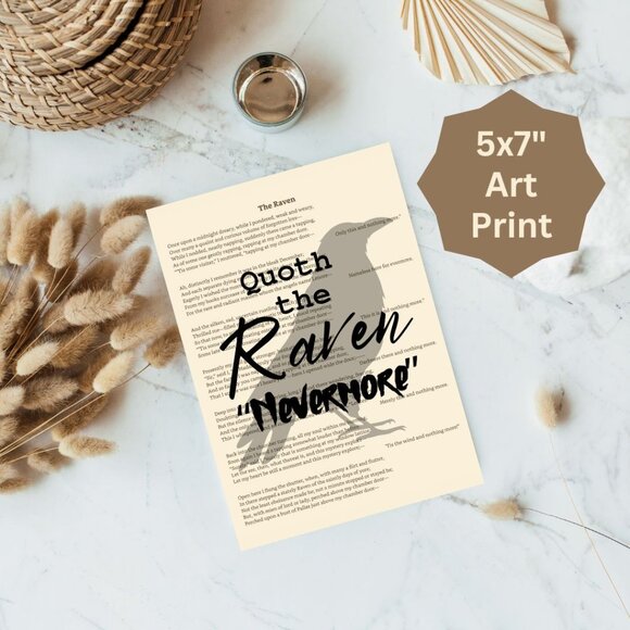 Art | Edgar Allan Poe Book Page Art Print The Raven Quoth The Raven ...